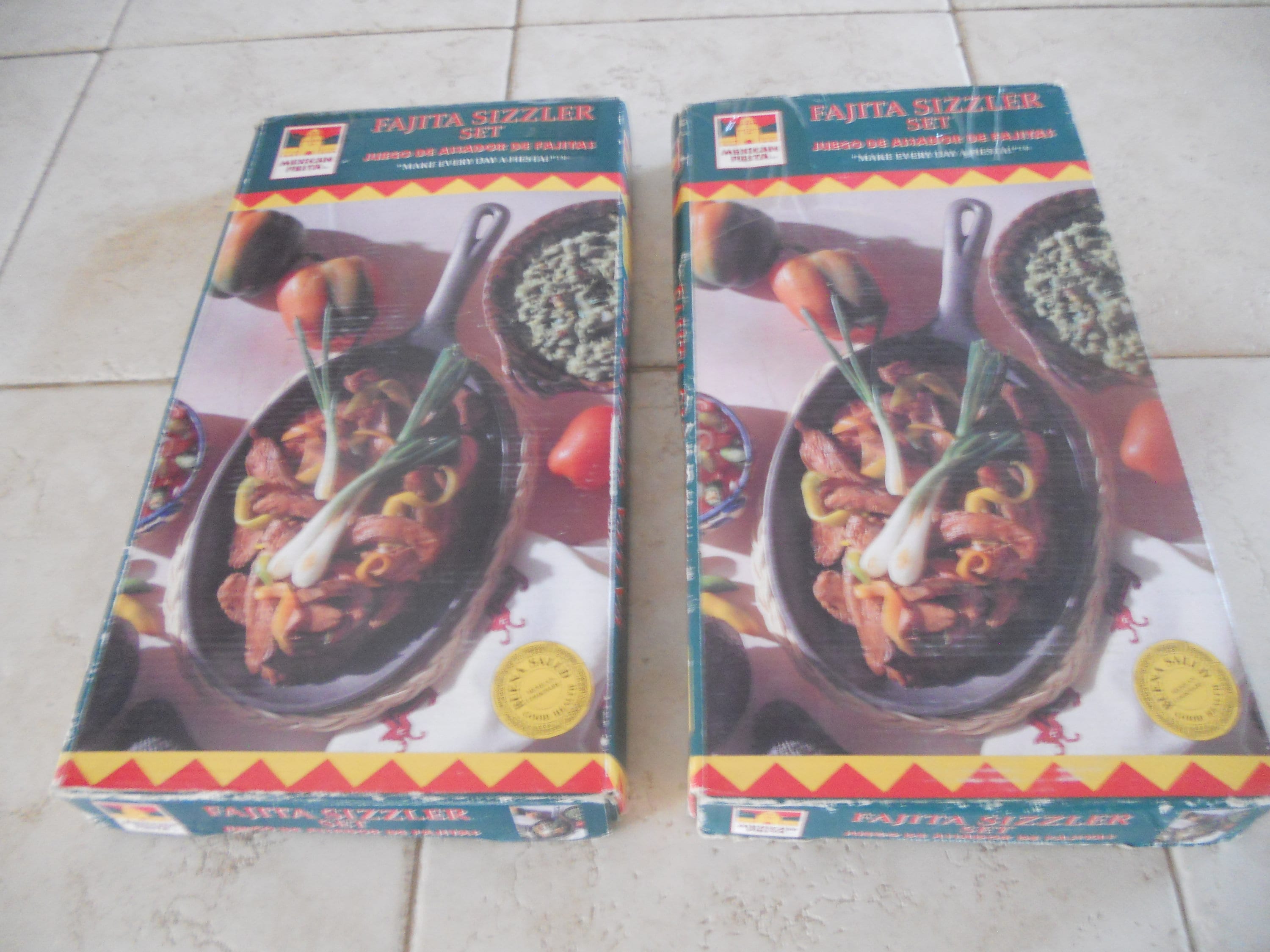 Mexican Fiesta Fajita Sizzler Sets, 110-04, 2 Wicker Trivet Basket Base ...