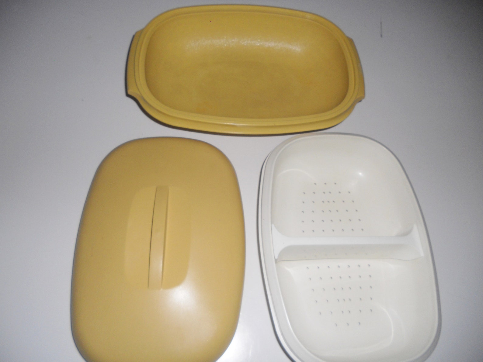 Vintage TUPPERWARE Microwave Food & Vegetable Complete 4 Part Steamer ...