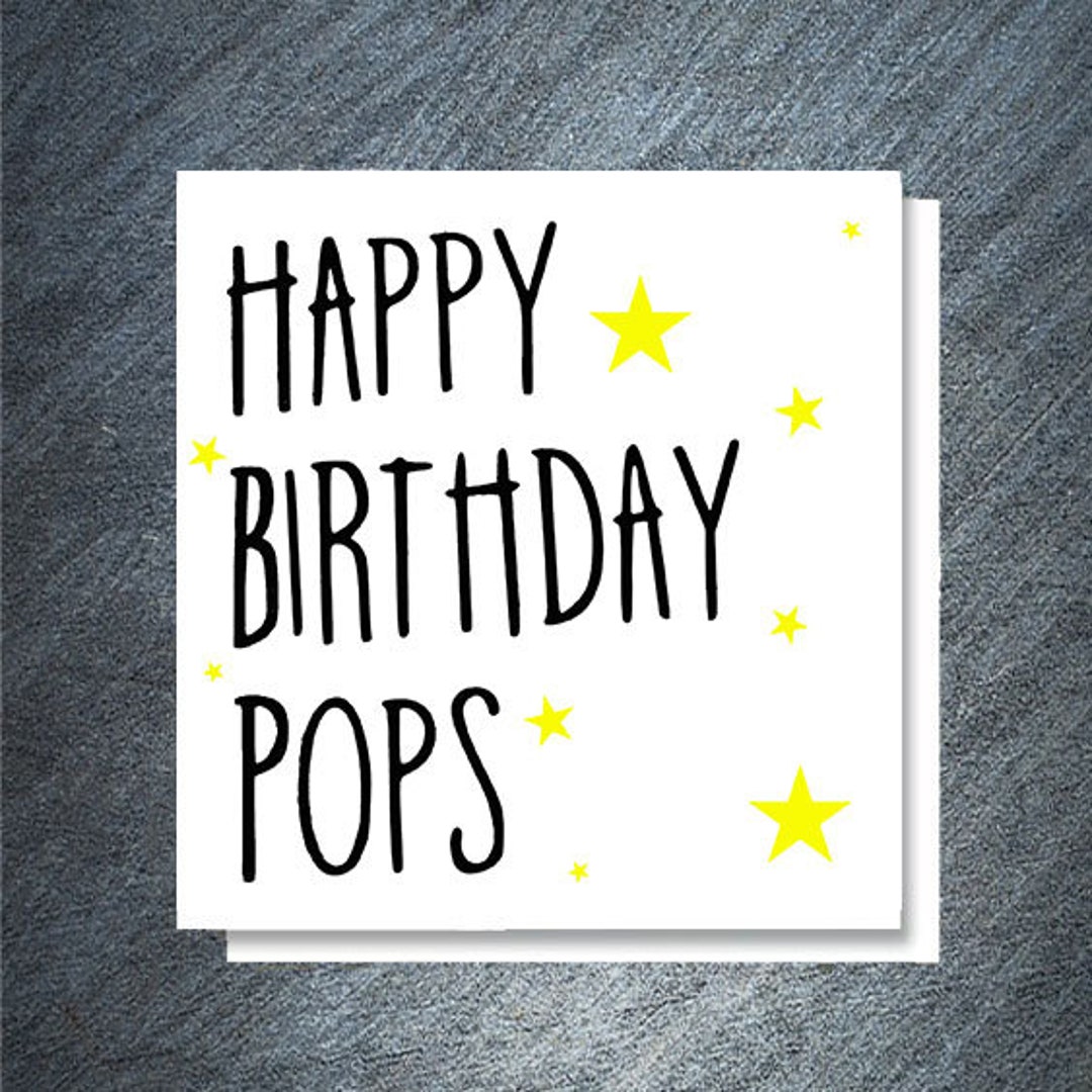 Happy Birthday Pops Card. - Etsy