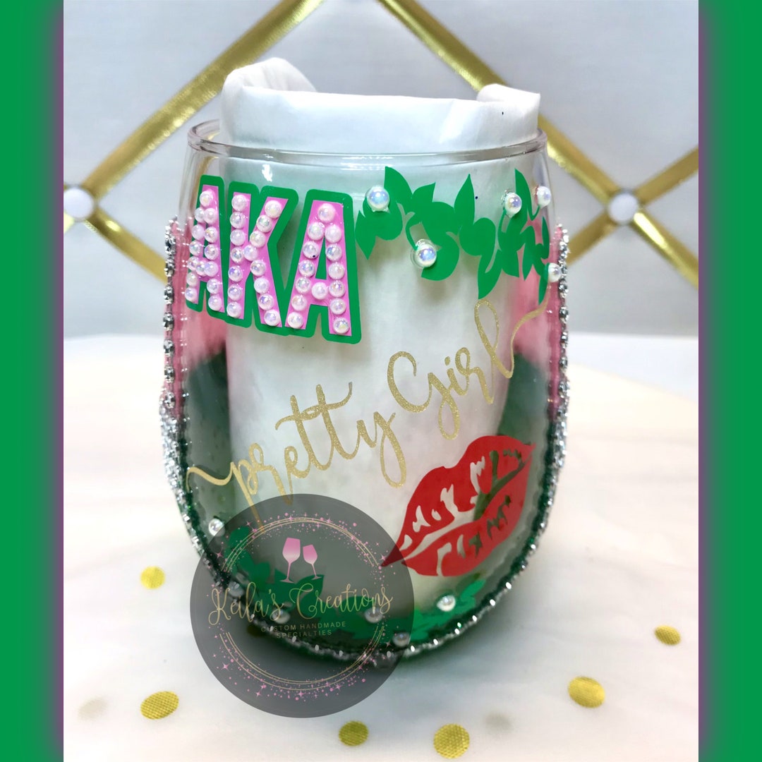 AKA Inspired Sorority Stemless Wine Cup - Etsy