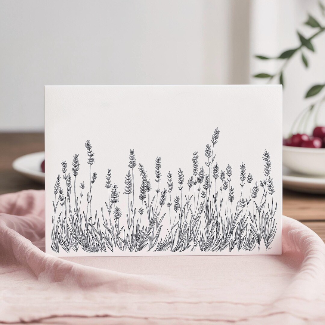 Lavender Notecards: Pen & Ink Botanical Art - Stationery Set - Etsy