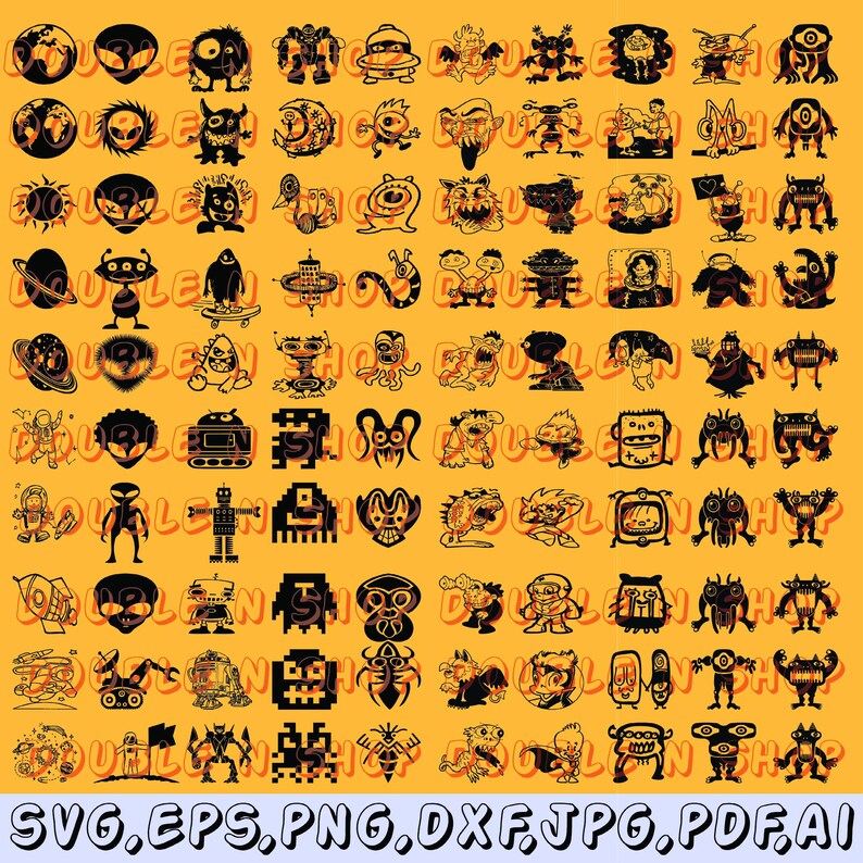 Monsters SVG, Robots SVG, Alien SVG, Monsters Clipart, Monsters ...