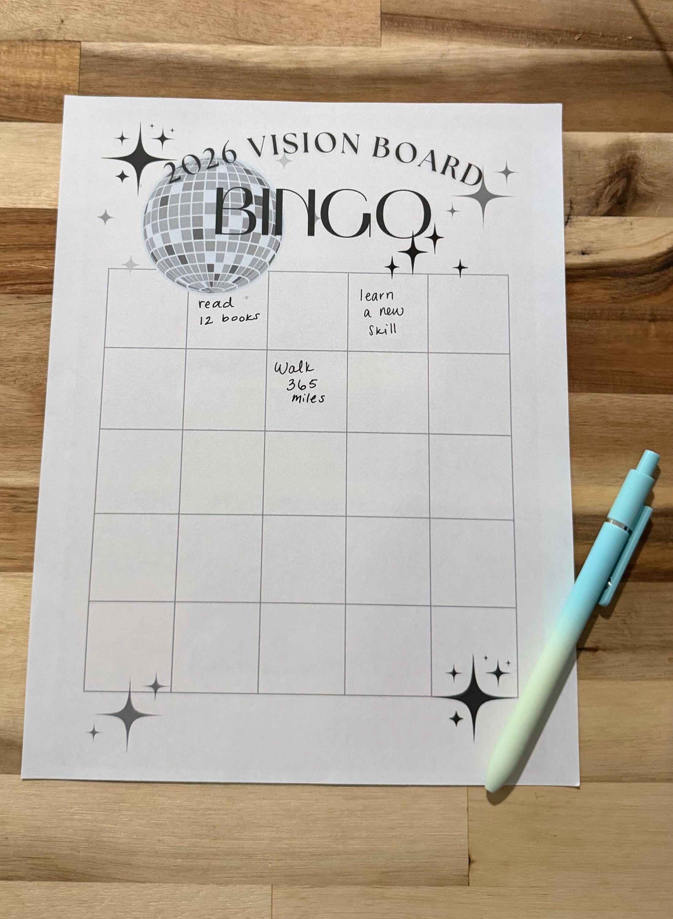 2026 Disco Goal Setting Bingo - Etsy