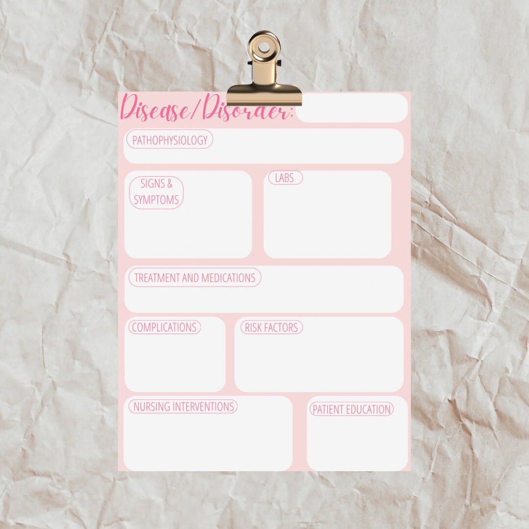 Cute Pink Pathophysiology Card - Etsy