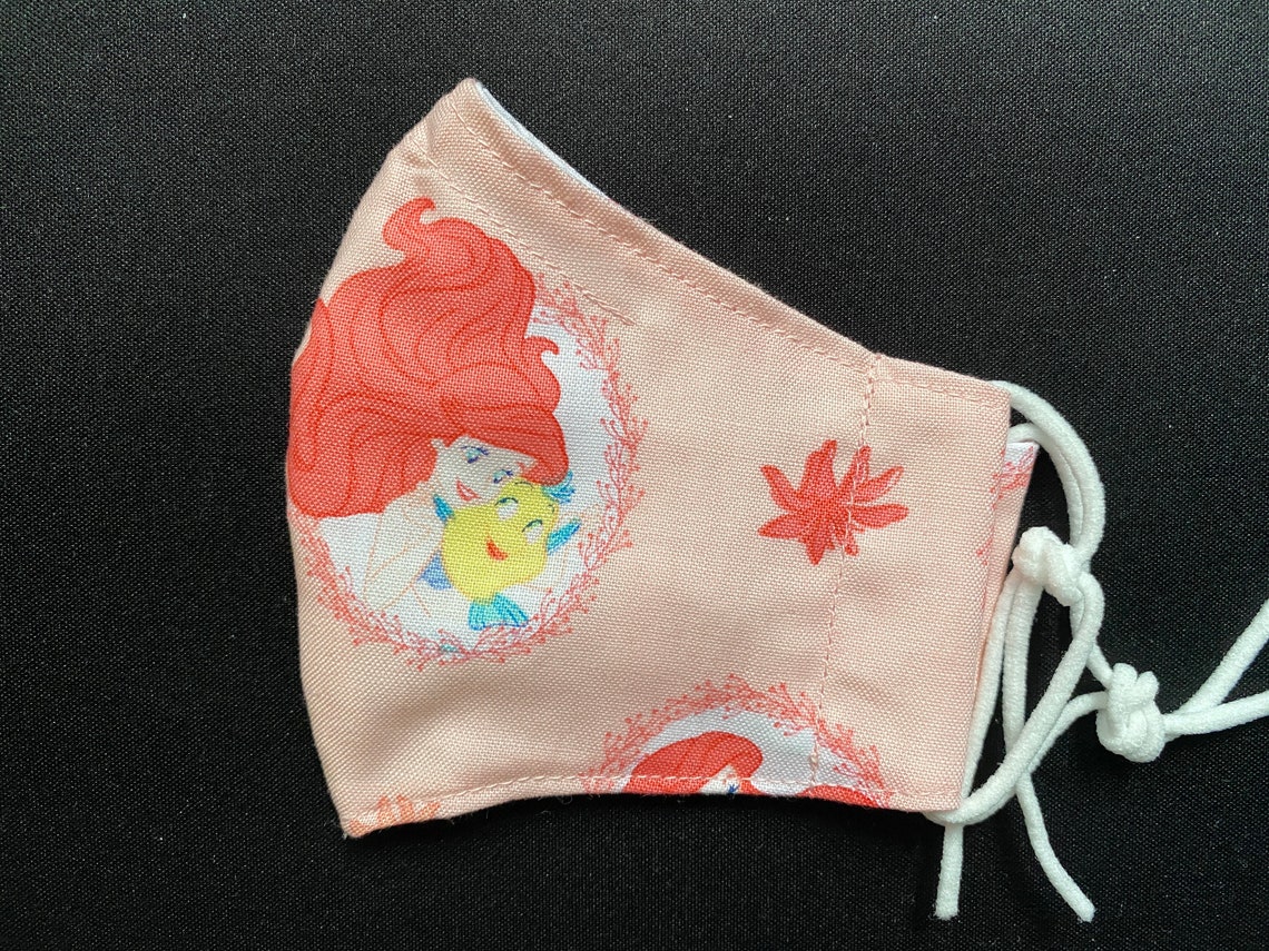 Little Mermaid Ariel Fabric Kids FACE MASK 100% | Etsy