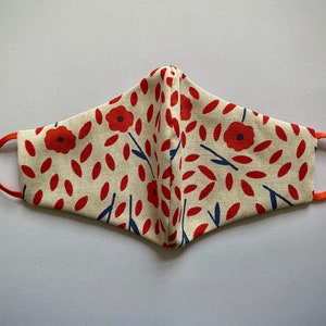 Japanese Flower FACE MASK, 100% Premium Cotton With Filter Pocket ...