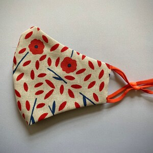 Japanese Flower FACE MASK, 100% Premium Cotton With Filter Pocket ...