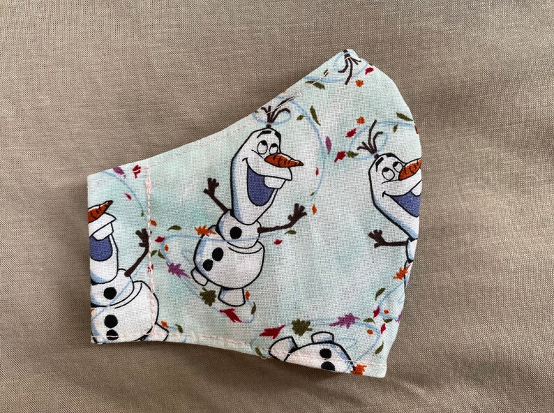 Olaf Frozen Children's FACE MASK 100% Cotton W/ Filter | Etsy
