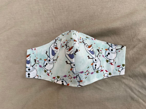 Olaf Frozen Children's FACE MASK 100% Cotton W/ Filter | Etsy
