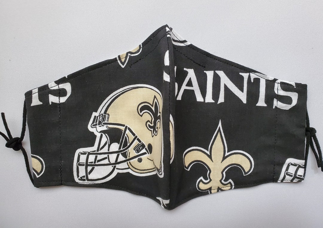 New Orleans SAINTS NFL Fabric Face Mask, 100% Cotton W/ Filter Pocket ...