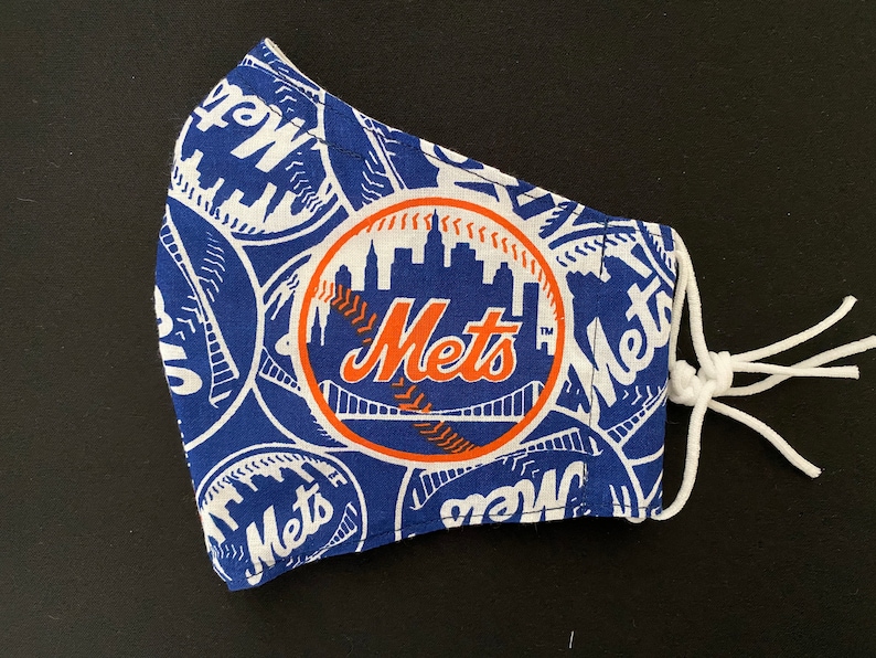 New York Mets MLB Fabric Face Mask 100% Cotton W/ Filter | Etsy