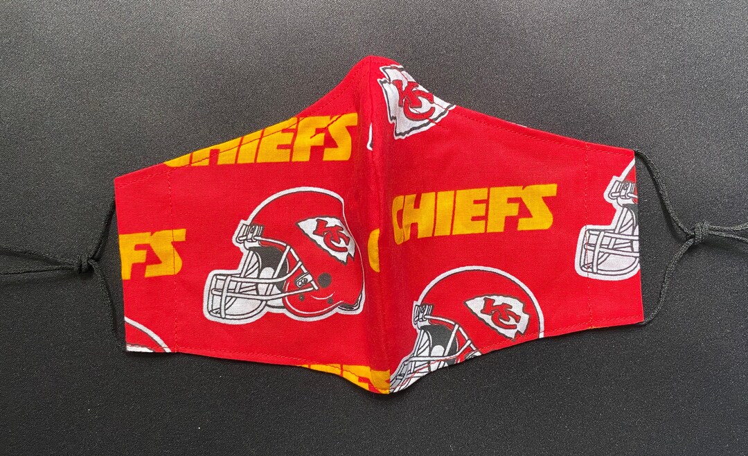 Kansas City Chiefs NFL Fabric Face Mask, Filter Pocket, Handmade in USA ...