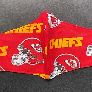 Kansas City Chiefs NFL Fabric Face Mask, Filter Pocket, Handmade in USA ...