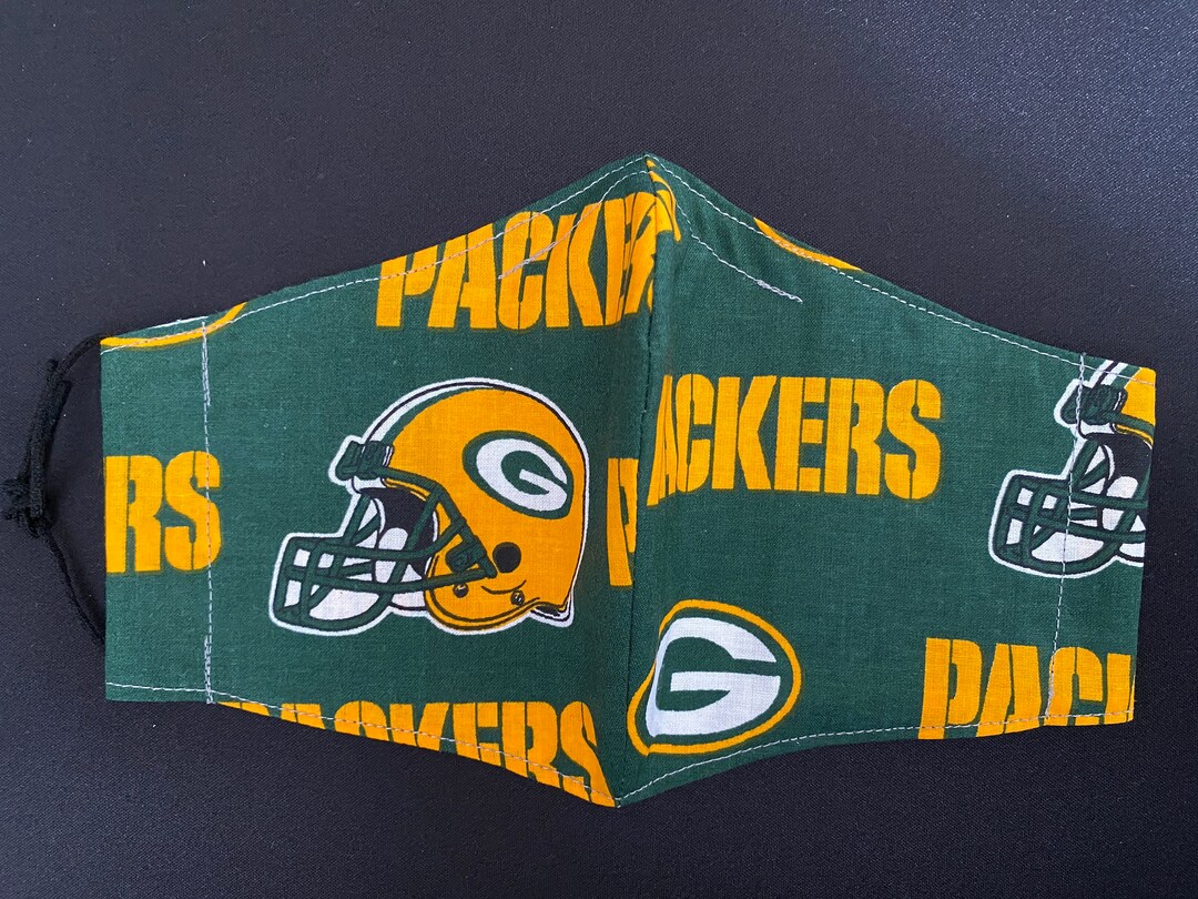 Green Bay PACKERS NFL Fabric Face Mask, PM2.5 Filter and Nose Wire ...
