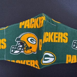 Green Bay PACKERS NFL Fabric Face Mask, PM2.5 Filter and Nose Wire ...