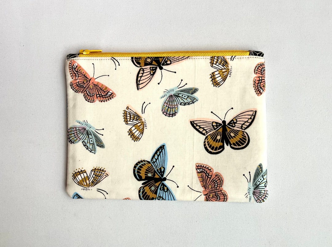 Butterfly Zipper Pouch, Fully Lined and Interfaced for Softer and ...