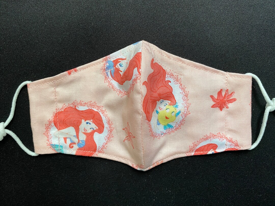 Little Mermaid Ariel Fabric Kids FACE MASK 100% - Etsy