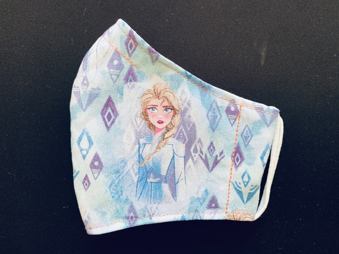 Frozen Elsa Kid's FACE MASK 100% Cotton With Filter | Etsy