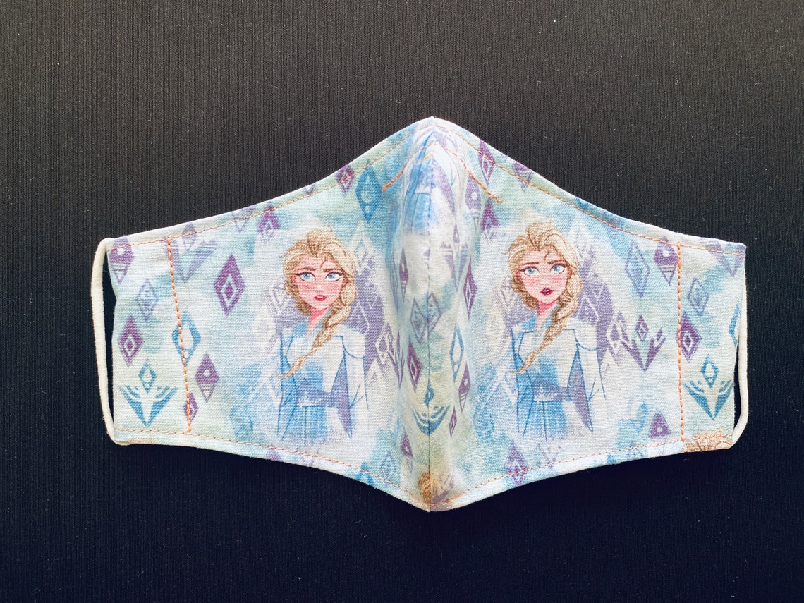 Frozen Elsa Kid's FACE MASK 100% Cotton With Filter | Etsy