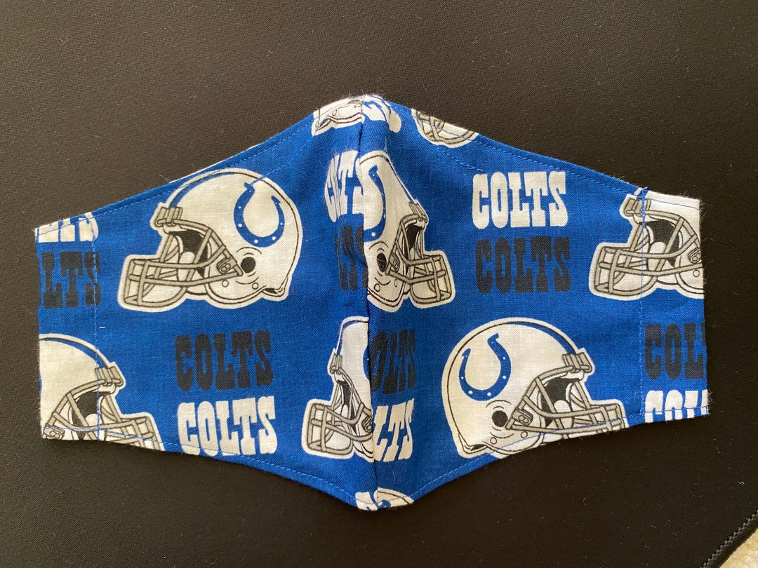 Indianapolis COLTS NFL Fabric Face Mask, 100% Cotton W/ Filter Pocket ...