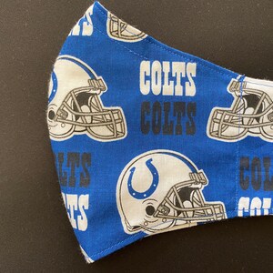 Indianapolis COLTS NFL Fabric Face Mask, 100% Cotton W/ Filter Pocket ...