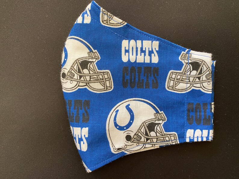 Indianapolis COLTS NFL Fabric Face Mask 100% Cotton W/ Filter - Etsy