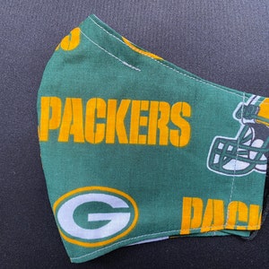 Green Bay PACKERS NFL Fabric Face Mask, PM2.5 Filter and Nose Wire ...