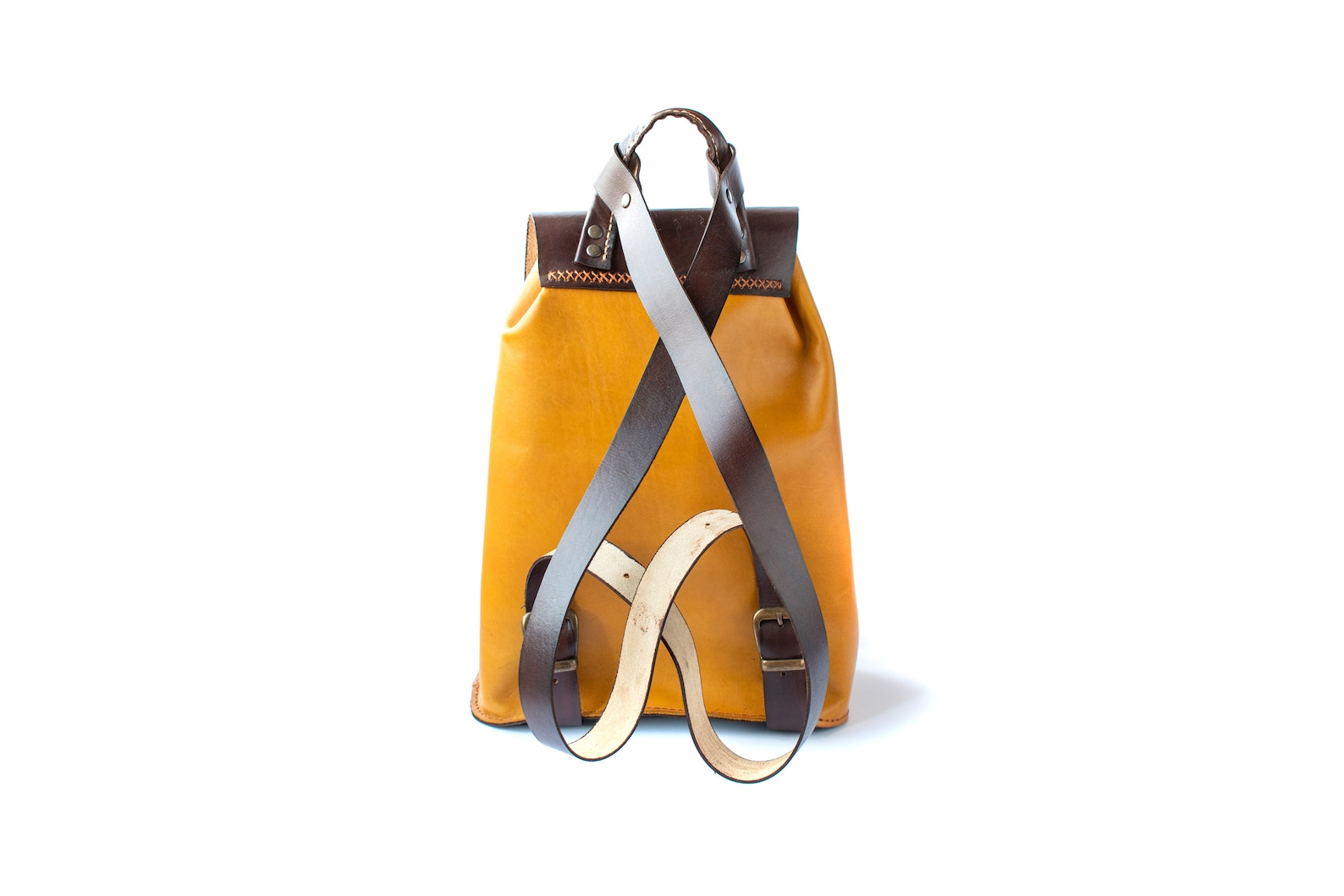Leather Backpack Genuine Leather Backpack Womens Mustard - Etsy