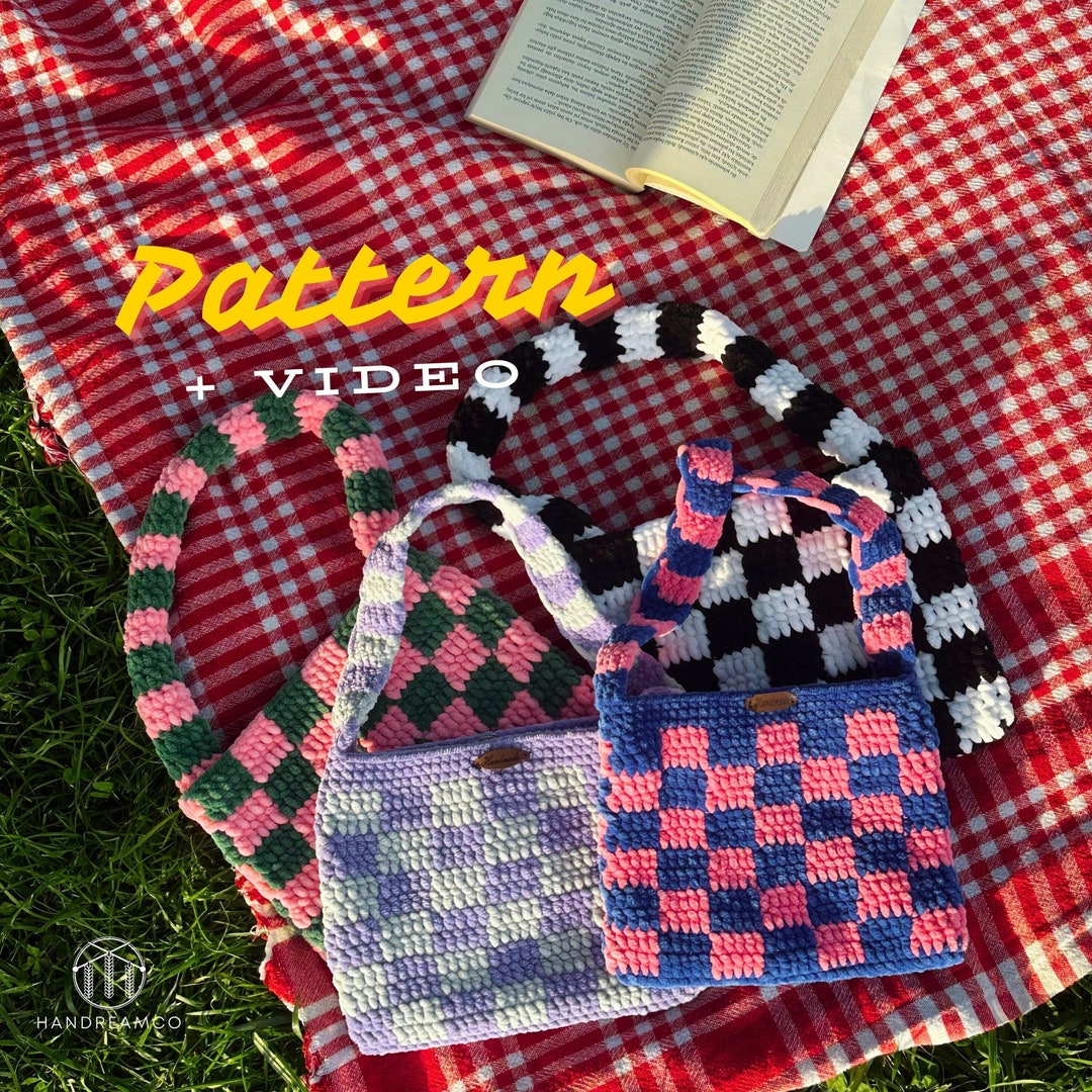 Crochet Bag Pattern, Checkered Bag Pattern, Crochet Bag Tutorial ...