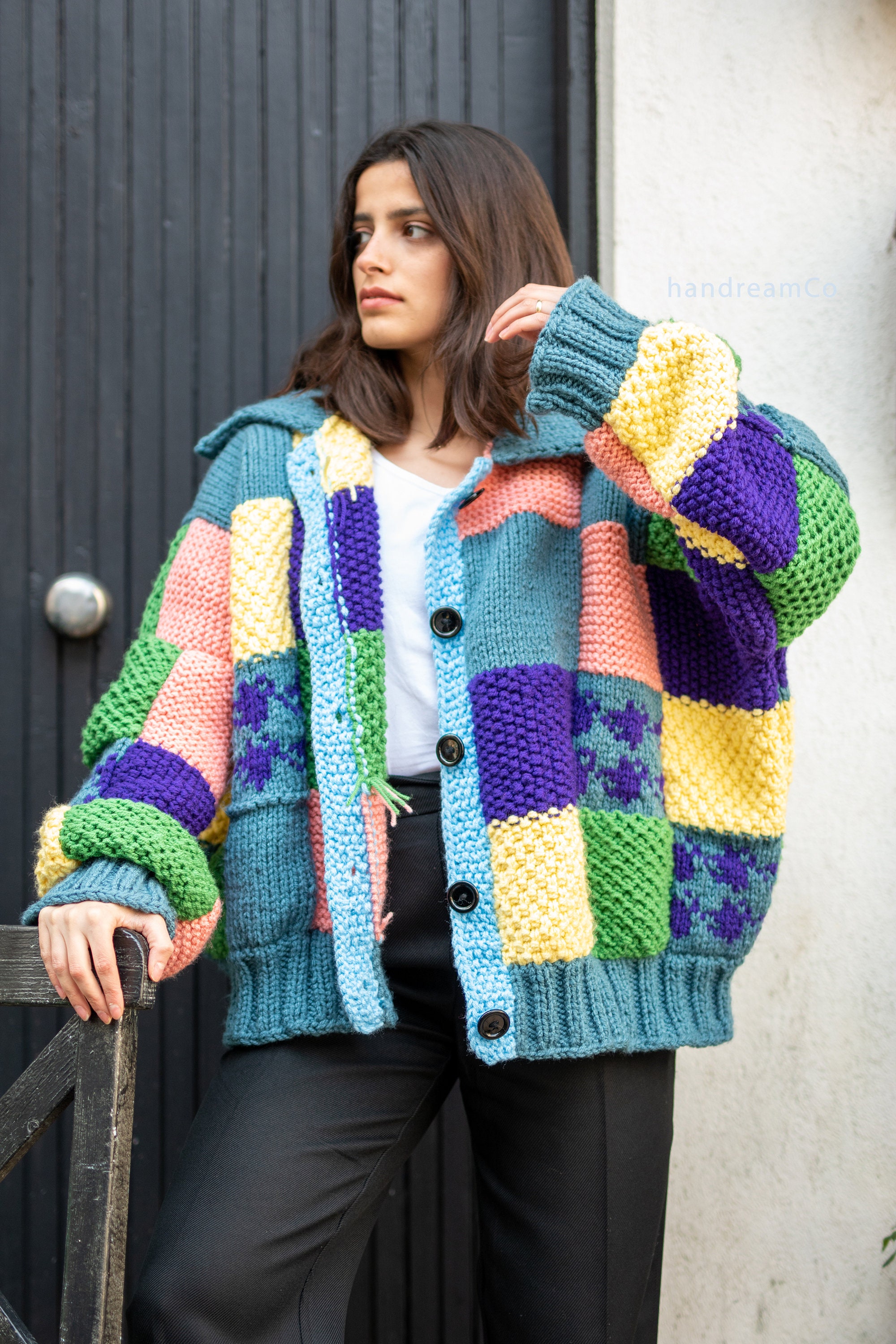 Harry Style Cardigan Harry Styles Sweater Patchwork | Etsy