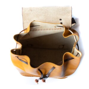 Leather Backpack Genuine Leather Backpack Womens Mustard Backpack ...