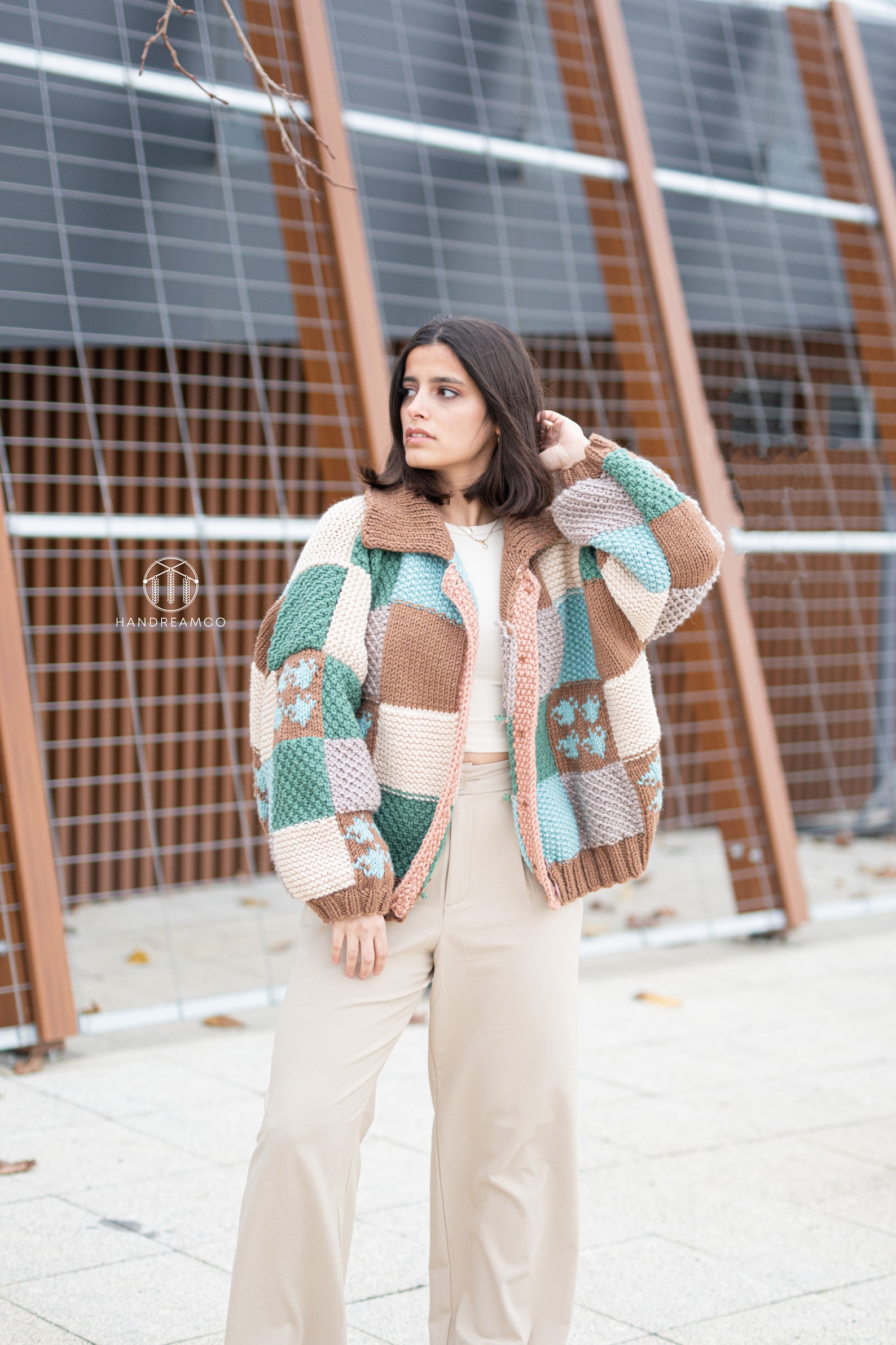 Hand Knit Sweater, Patchwork Cardigan, Harry Styles Cardigan, Handmade ...