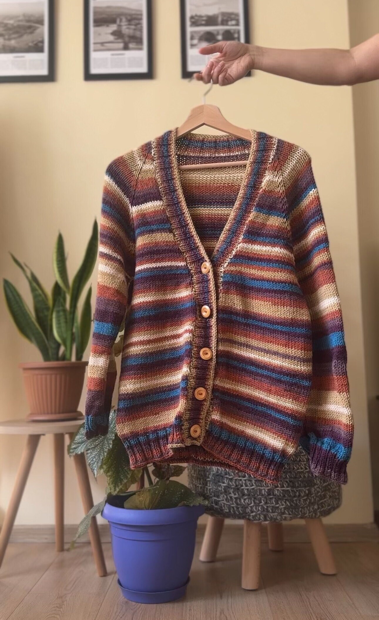 SAMPLE SALE- Hand Knit Cardigan, Crochet Sweater, Harry Styles Cardigan ...