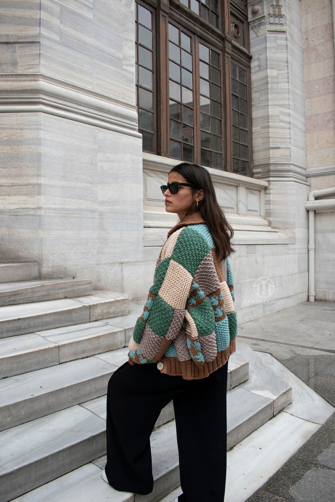Hand Knit Sweater, Patchwork Cardigan, Harry Styles Cardigan Hand Knit Sweater, Patchwork Cardigan, Harry Styles Cardigan