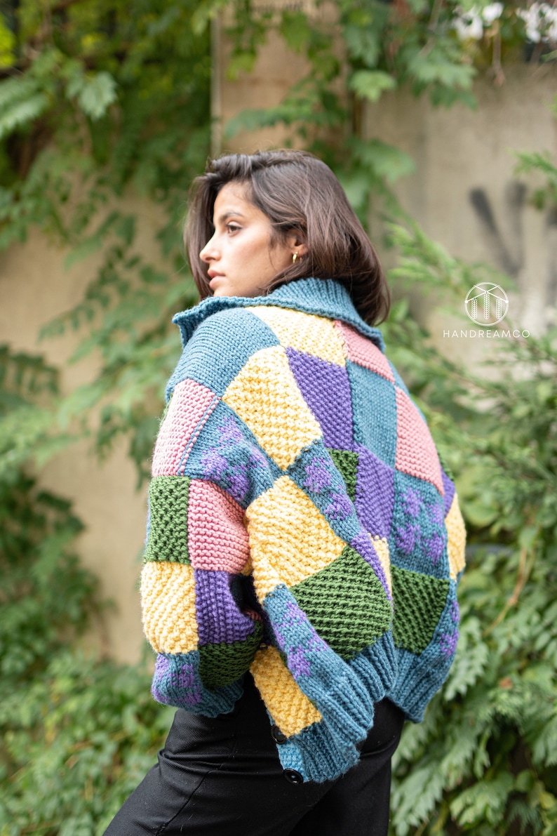 Harry Style Cardigan, Harry Styles Sweater, Patchwork Cardigan,hand ...