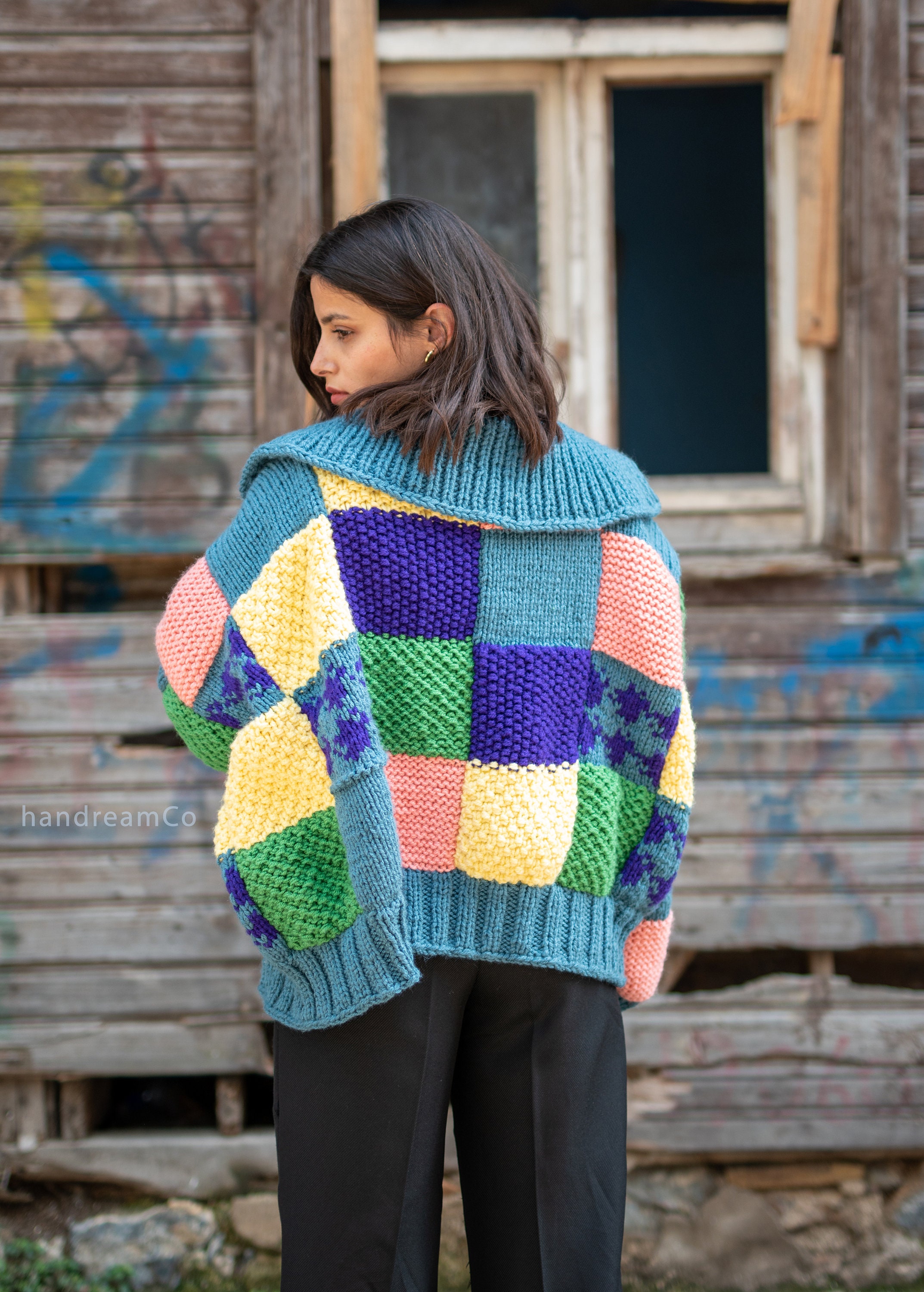 Harry Style Cardigan Harry Styles Sweater Patchwork | Etsy