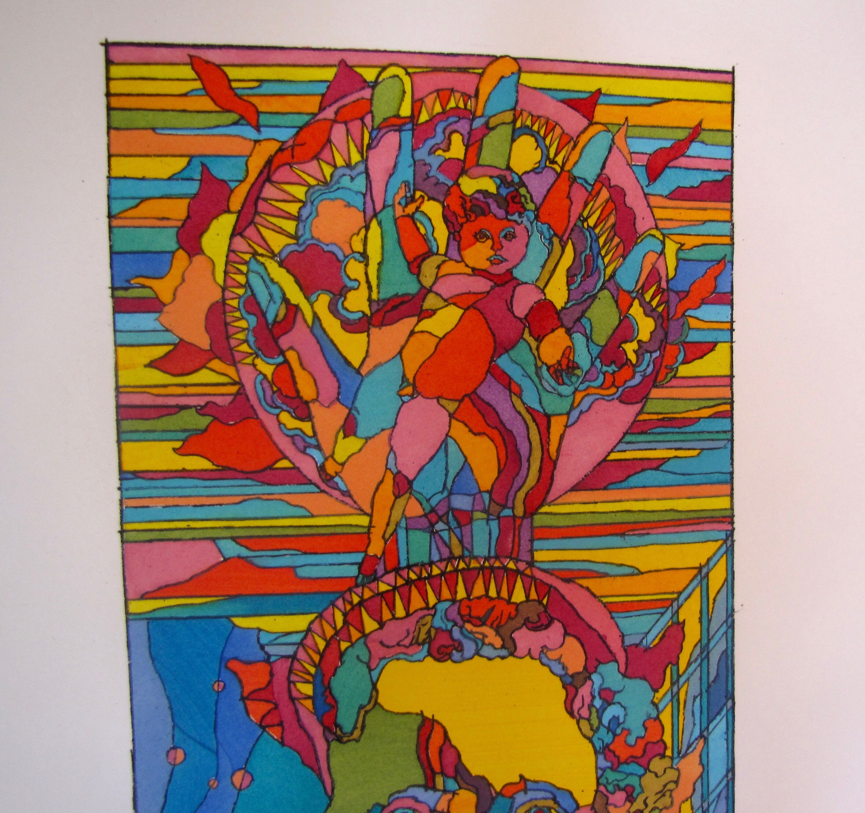 Lithograph and Pouchoir malachi Signed and Numbered 57/60 on Arches ...