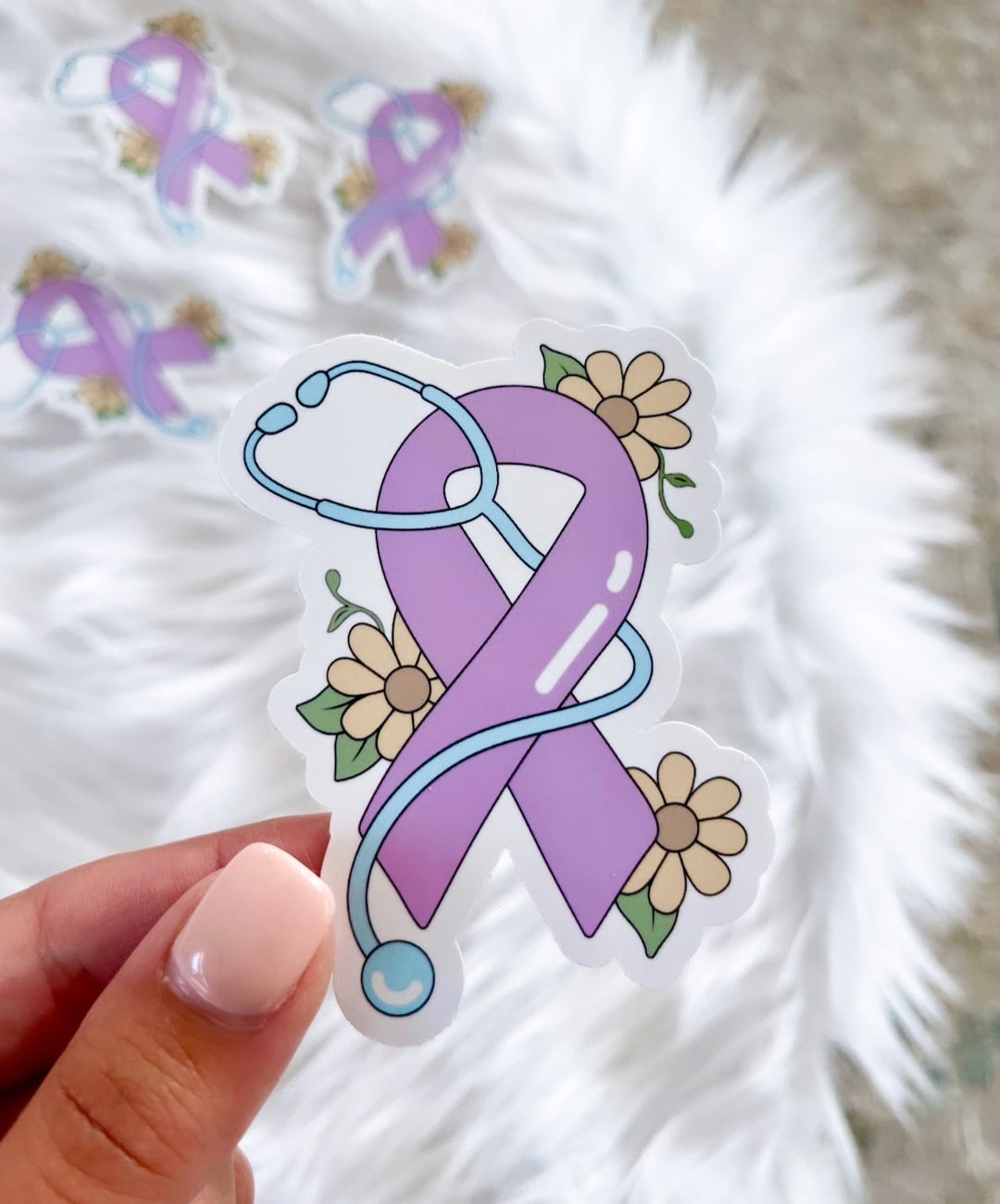 Cancer Ribbon Sticker Oncology Nurse Sticker Registered - Etsy