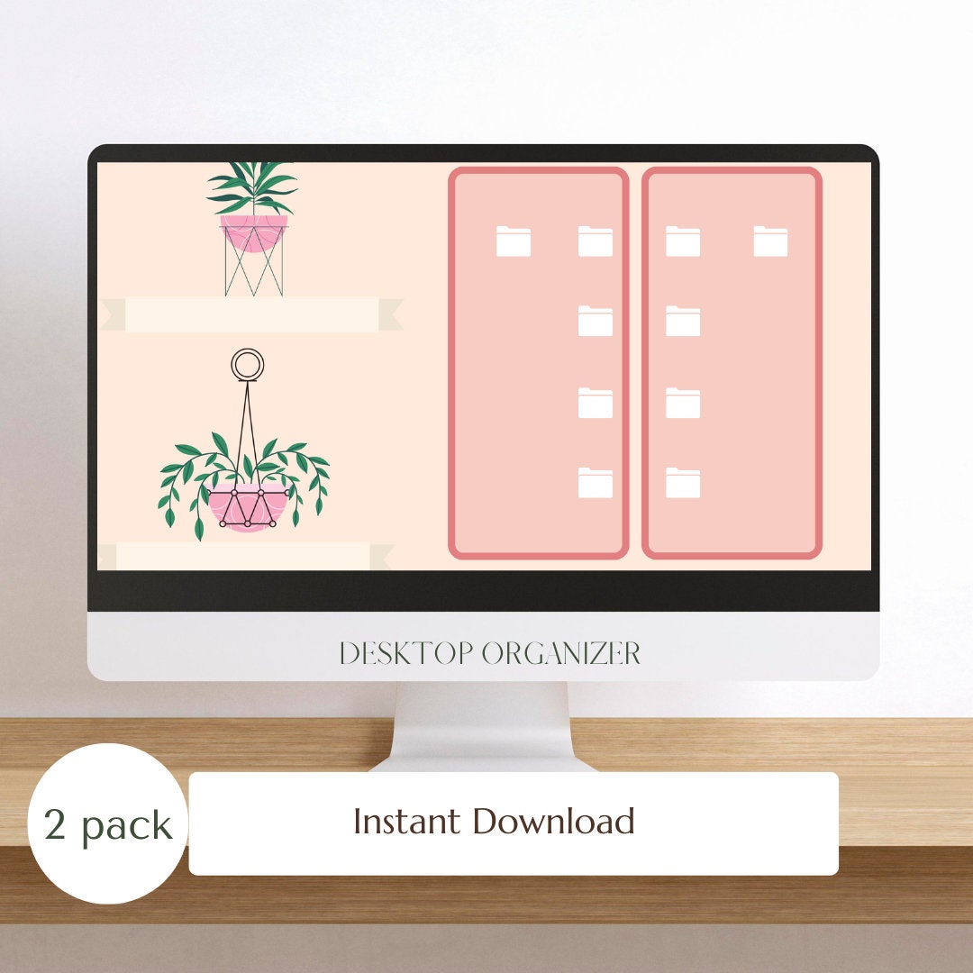 2 Pack Light Pink Aesthetic Theme-minimalist desktop - Etsy UK