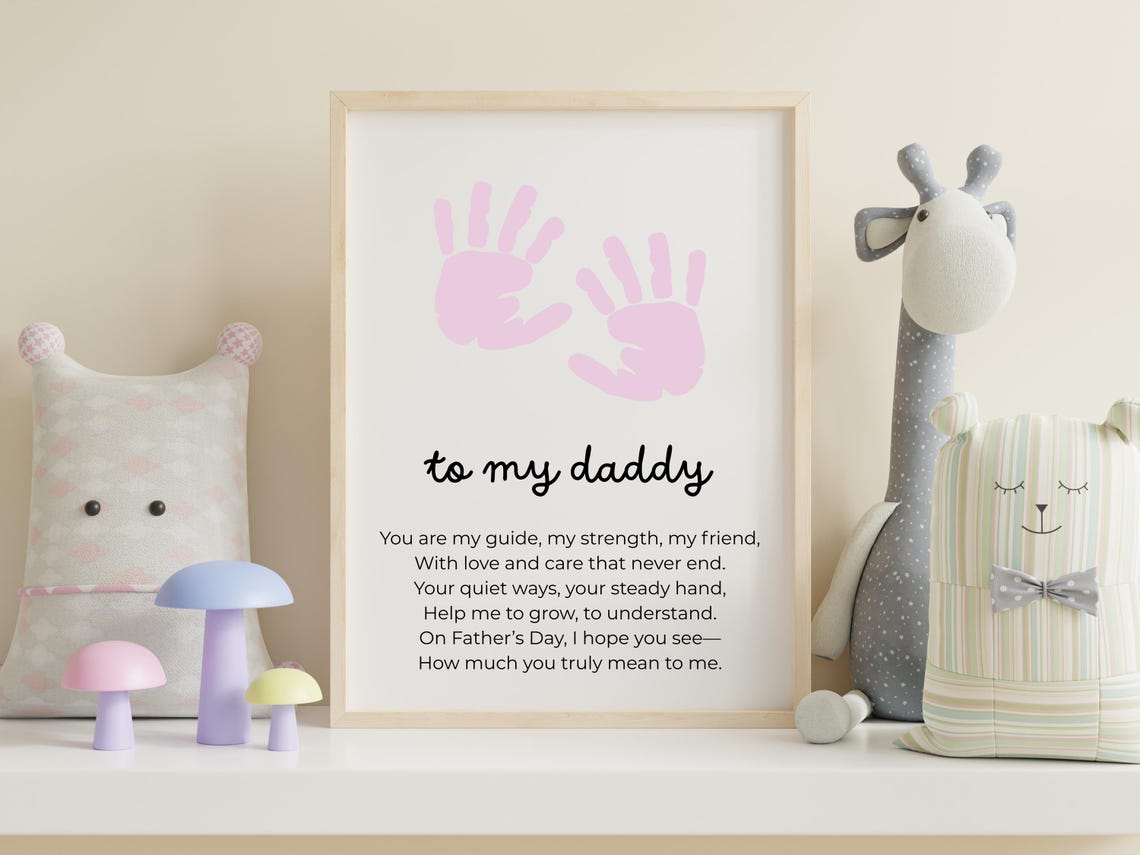 Daddy Handprint Poem, Father's Day Handprint Art, Valentines Handprint ...