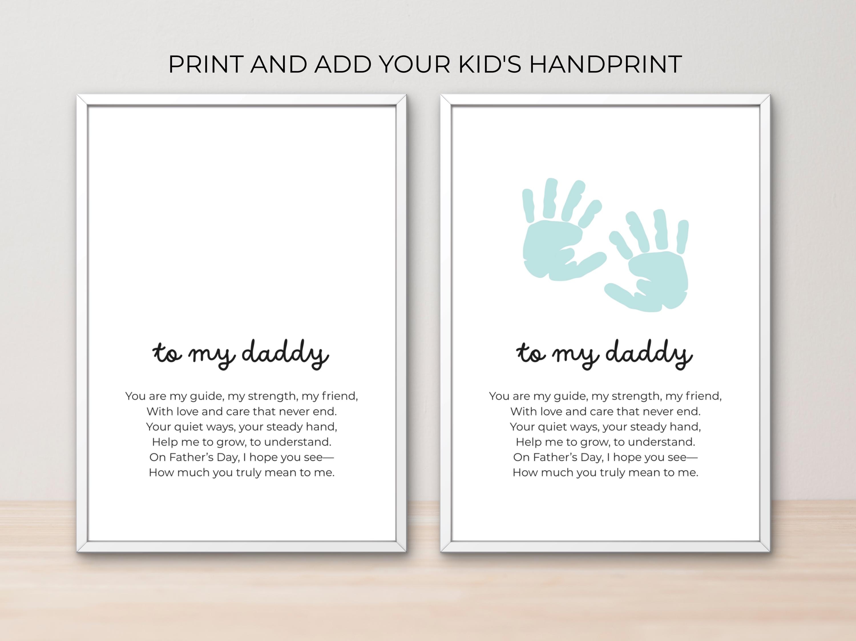 Daddy Handprint Poem, Father's Day Handprint Art, Valentines Handprint ...