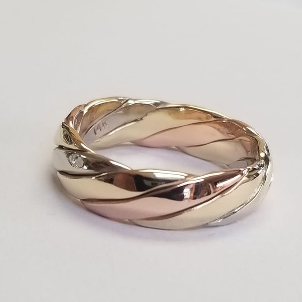Mens Tricolor Ring - Etsy