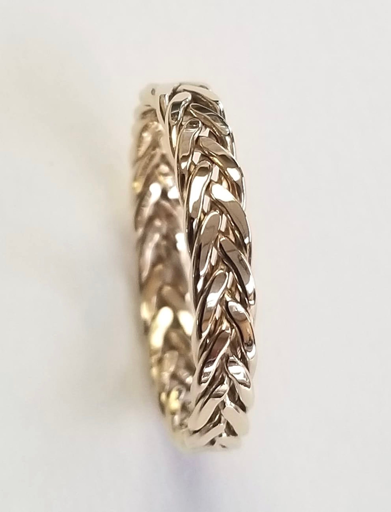 14K Yellow Gold Hand Braided Band Item 1081 Wedding Ring 4mm - Etsy