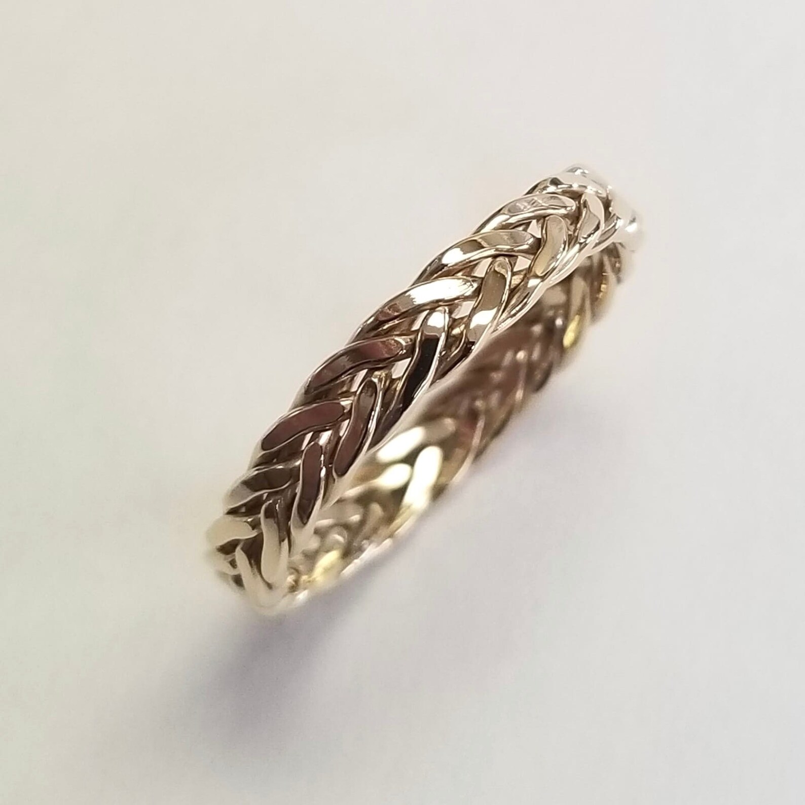 14K Yellow Gold Hand Braided Band Item 1081 Wedding Ring 4mm - Etsy