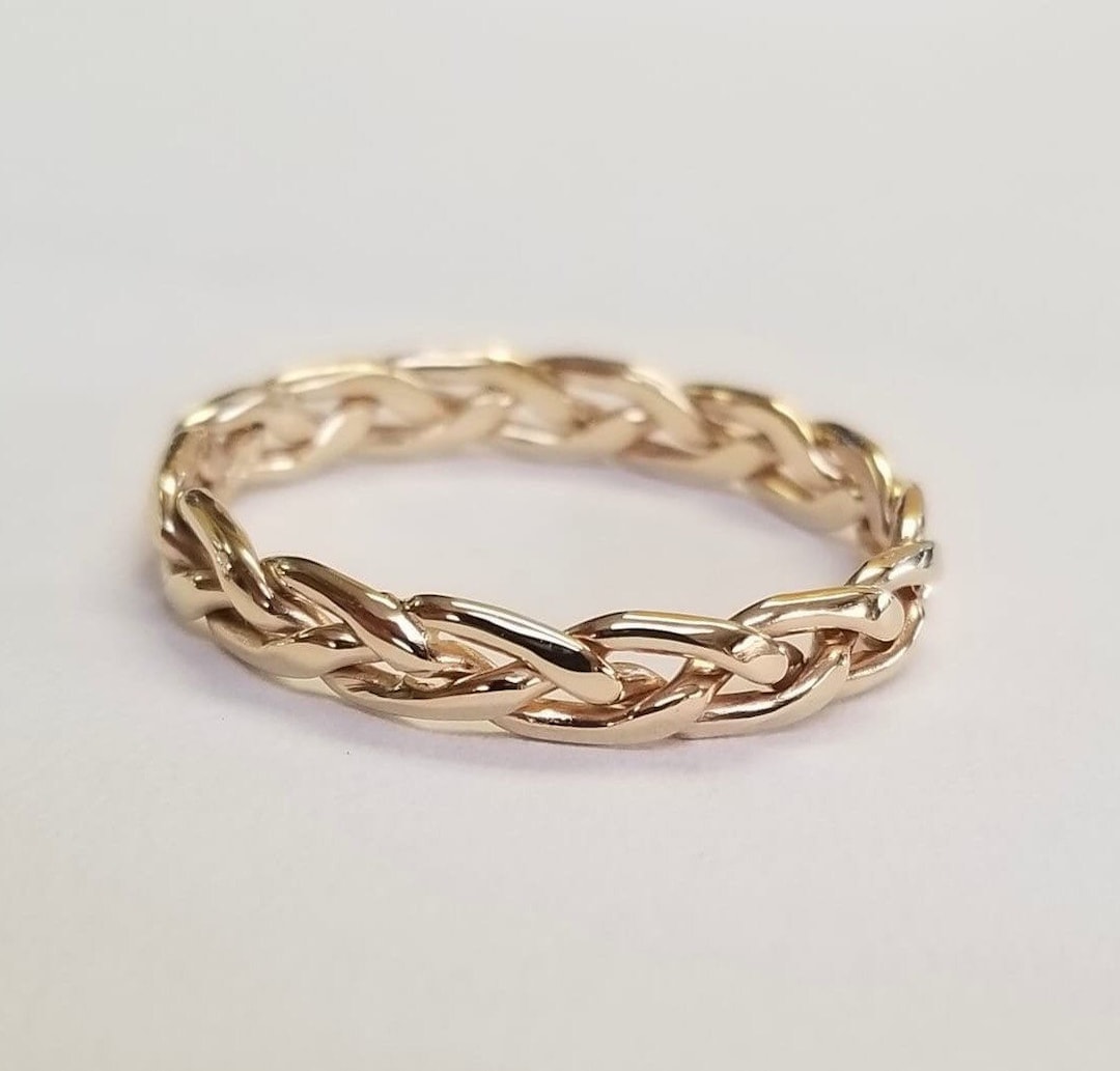 14K Gold Braided Ring Item 1090 Wedding Band 4 Mm - Etsy