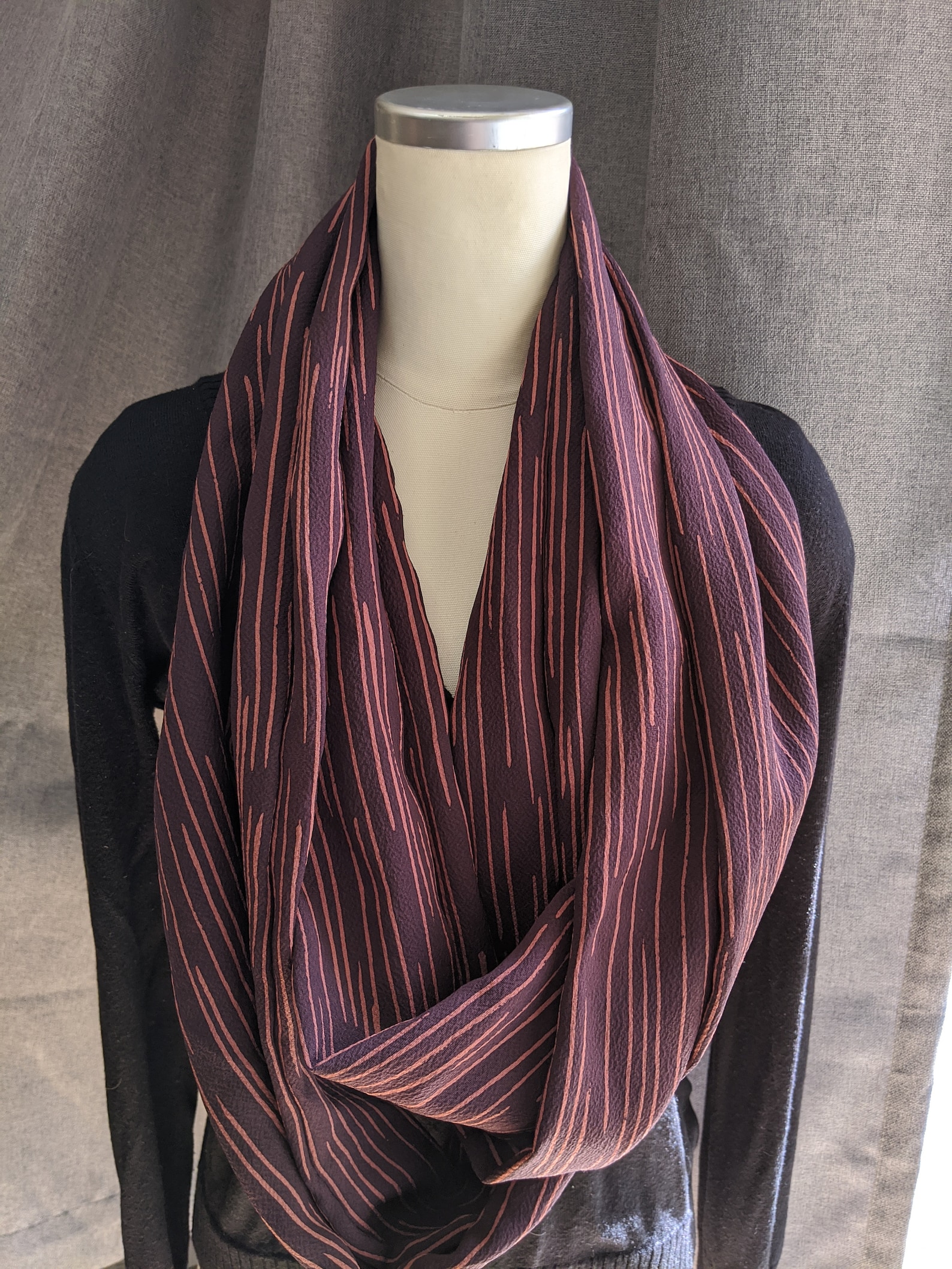 Kimono Cloth soie mauve rayé écharpe à débordement | Etsy