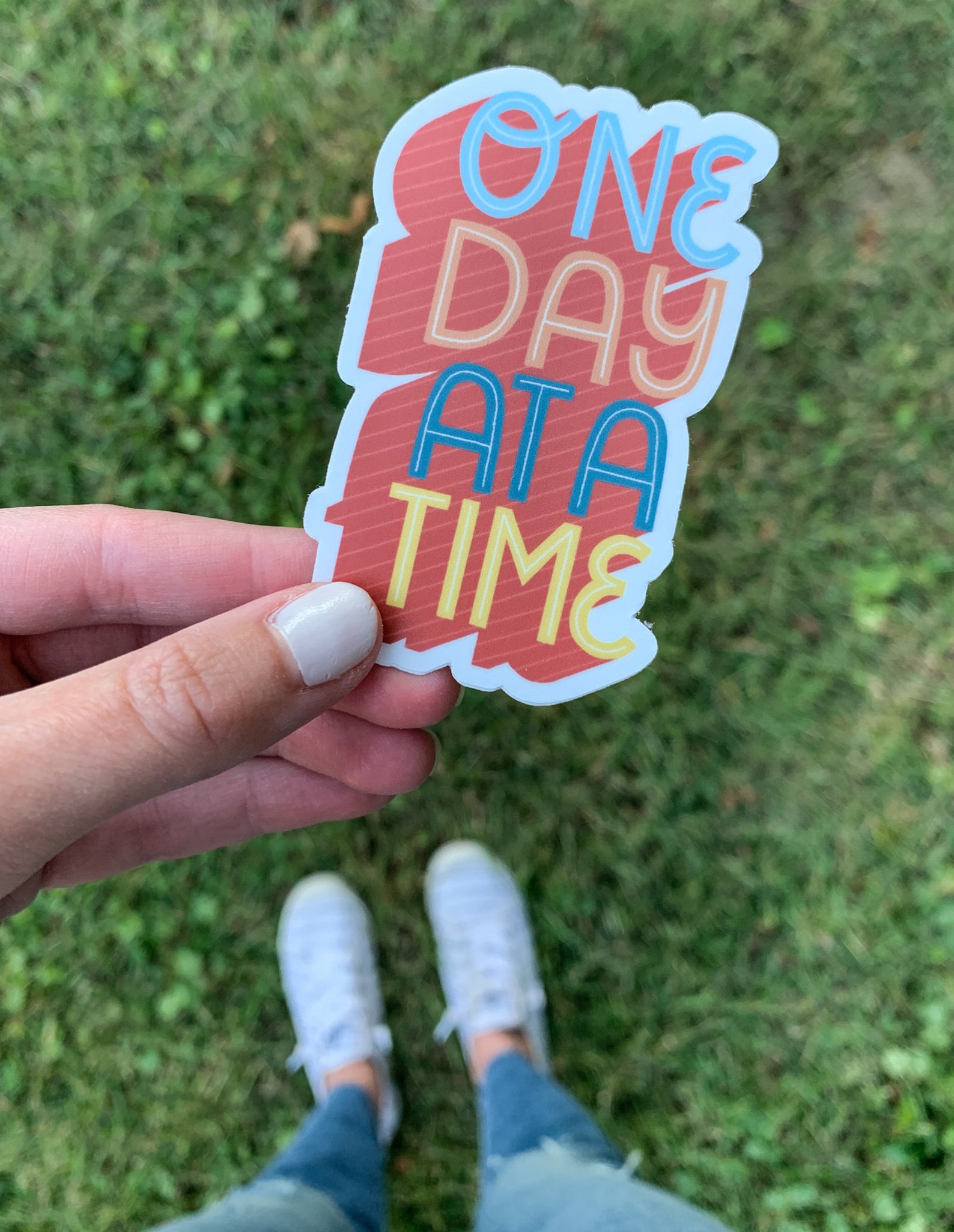 One Day at A Time Sticker Inspirational Vinyl Matte Die Cut Sticker for ...