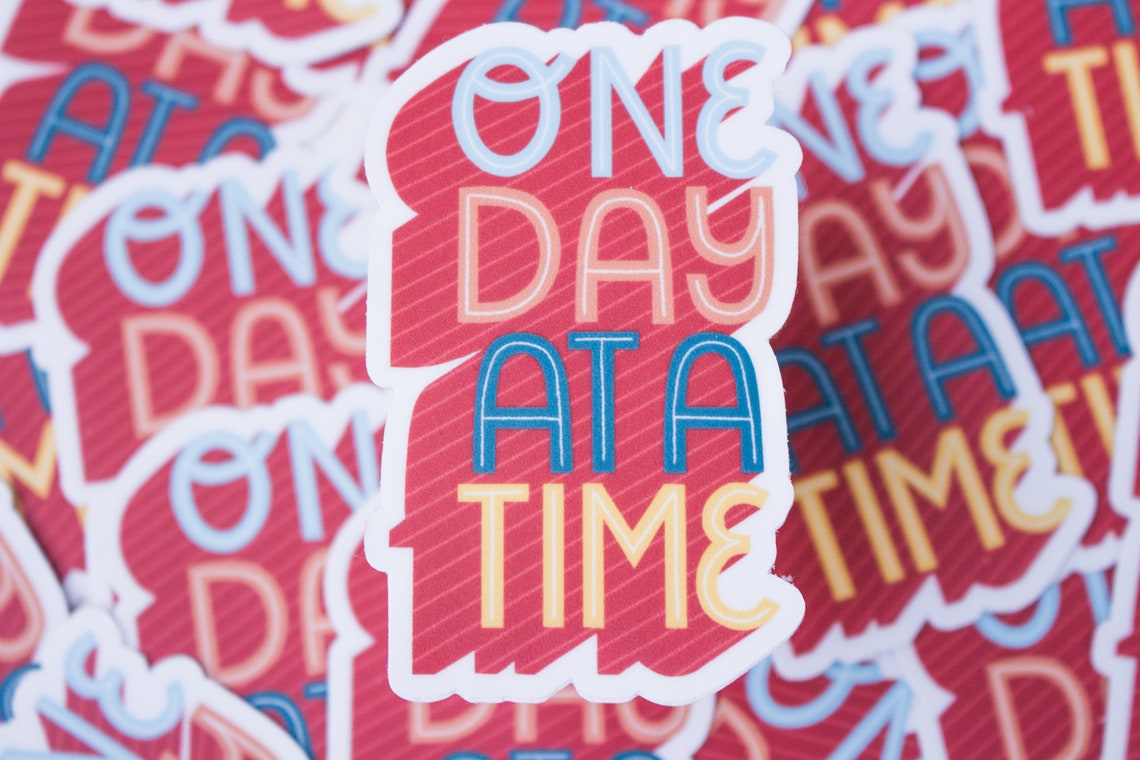 One Day at A Time Sticker Inspirational Vinyl Matte Die Cut Sticker for ...