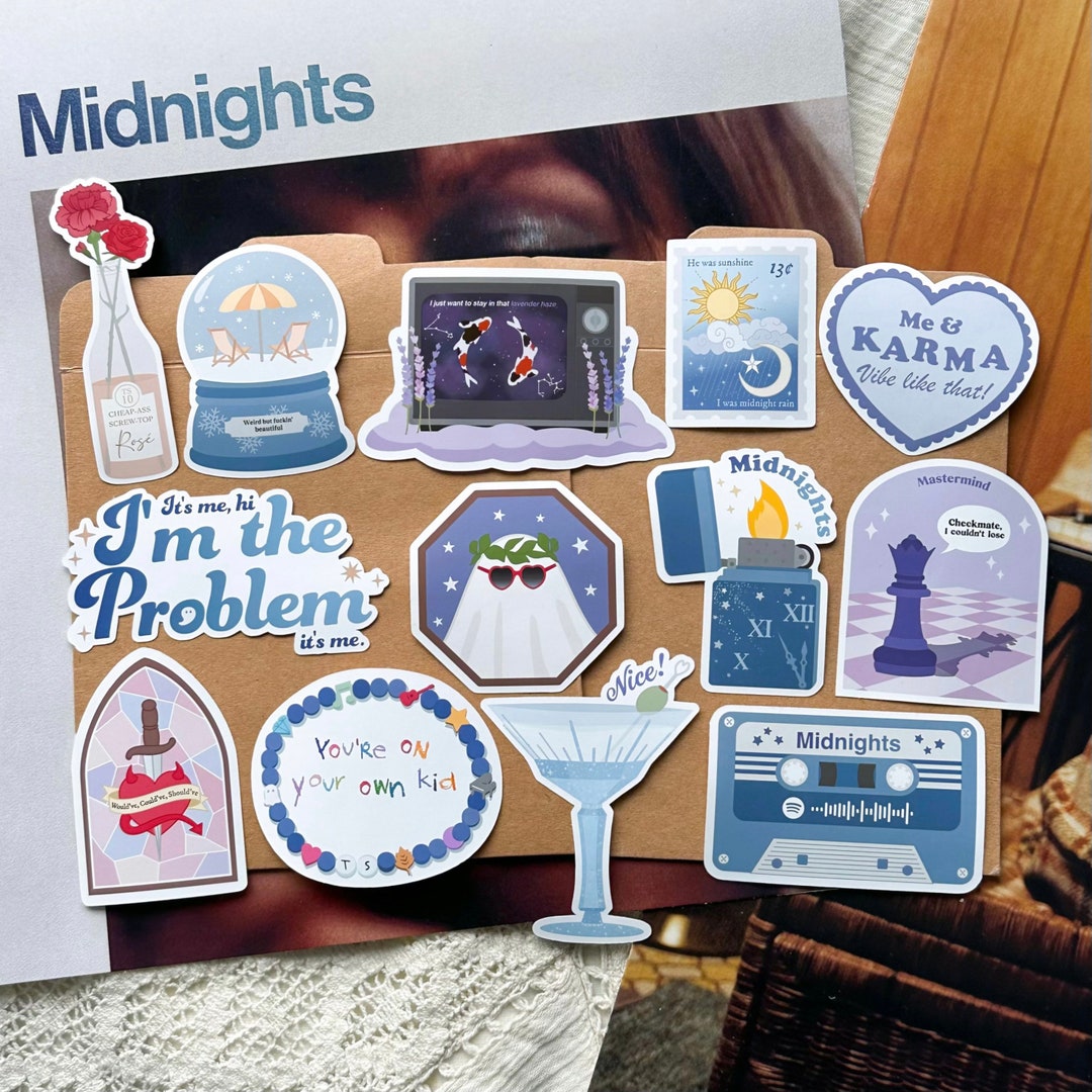 Taylor Inspired Midnights Sticker Set (13 Pc) - Etsy