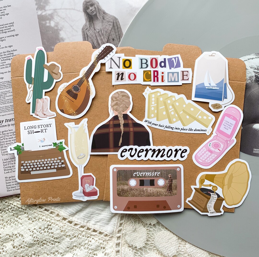 Taylor Inspired Evermore Sticker Set 12 Pc (+BONUS Sticker) - Etsy